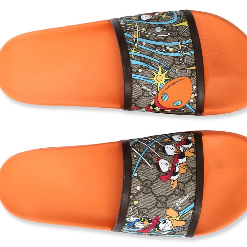 Disney X Gucci Donald Duck Pursuit Slide Sandals - Gem